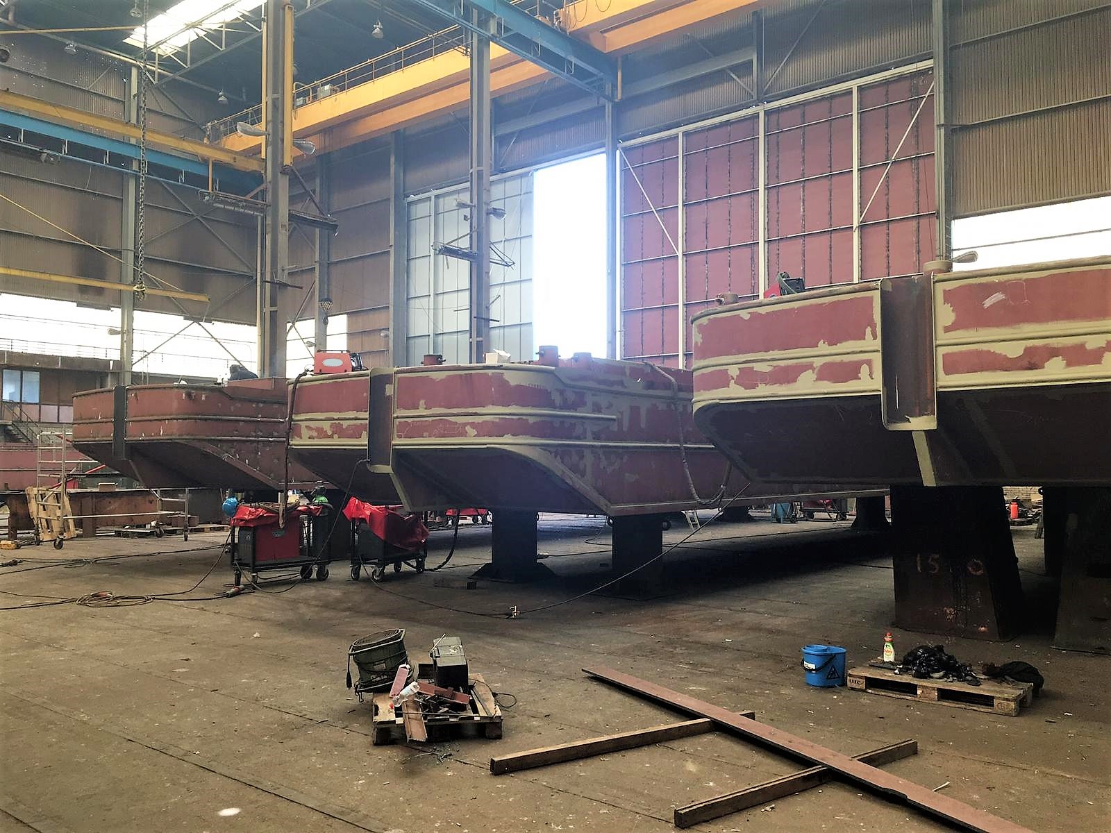 Nieuwbouw van vier beunbakken – Shipyard Millingen